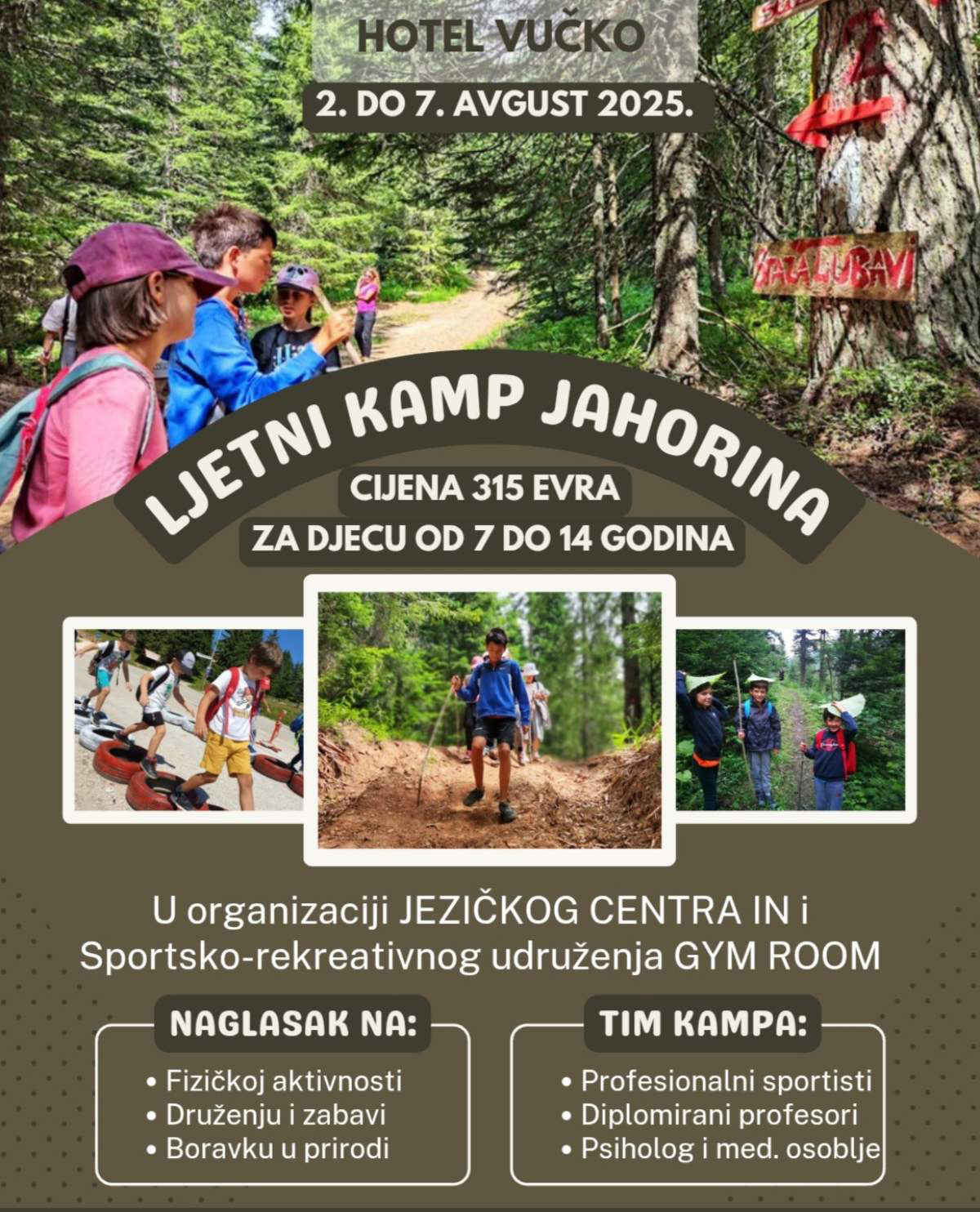Ljetni kamp na planini - JAHORINA, Bijeljina | Meše Selimovića 23a